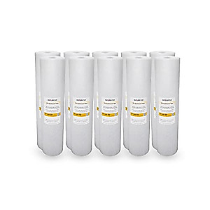 Max Water 20 inch x 4.5 inch, 5 Micron Replacement Sediment Water Filter Cartridge for Whole House, Melt Blown Filtration Fiber for Heavy Duty (Pack of 10)