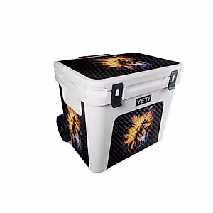 MightySkins Carbon Fiber Skin Compatible With Yeti Roadie 60 Wheeled Cooler - Leo Galaxy | Protective, Durable Textured Carbon Fiber Finish | Easy To Apply, Remove, and Change Styles | Made in the USA
