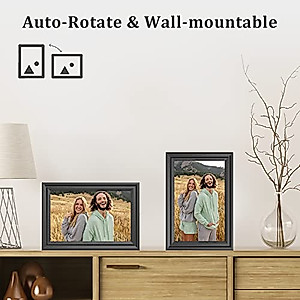 FRAMEO Digital Frame WiFi 10.1 Inch Digital Picture Frame, 16GB Storage, Auto-Rotate,IPS Touch Screen,Wall-mountable, Easy Setup and Share Photos and Videos via Free App from Anywhere
