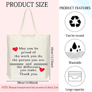 Retirement Gift Canvas Tote Bags Inspirational May You Be Proud of The Work Bag for Women Teacher Nurse Coworker Employee Happy Retirement Appreciation Gift