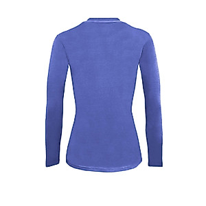 Natural Uniforms Women's Long Sleeve Tee Shirt Underscrub-2-Pack (Small, 2 Pack Ceil Blue)