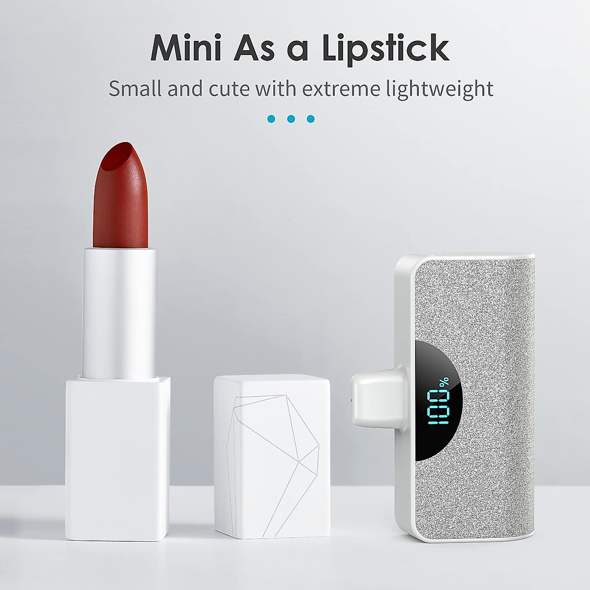 Pxwaxpy Small Portable Charger for iPhone 5200mAh, Compact 20W PD Fast Charging Power Bank, LCD Display Battery Pack Phone Compatible with 14 Pro Max/14/13/12/11/XR/X/8/7/6 (White) (HX45K8)