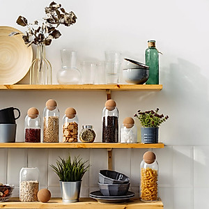 NUTRIUPS Storage Glass Jar Set Food Storage Tank With Wooden Lid 500 ML,800ML,1200ML