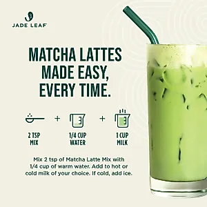 Jade Leaf Organic Matcha Latte Mix - Cafe Style Sweetened Blend - Sweet Matcha Green Tea Powder (5.3 Ounce)