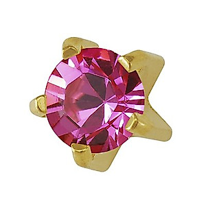 Studex 24K Plated Surgical Steel 3mm Regular Size Ear Piercing Earrings Studs in Prong Style Setting, 12 Pair Mixed Colors Yellow Metal