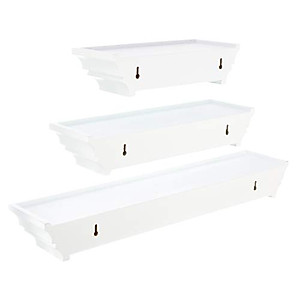 Kiera Grace Kieragrace Traditional Floating-Shelves, Set of 3 (12"W, 16"W, 24"W), White