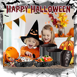 Tenceur 100 Pieces Halloween Coffin Snack Trays Halloween Party Food Supplies Coffin Boxes for Treats for Halloween Storage Charcuterie Board Serving Supplies