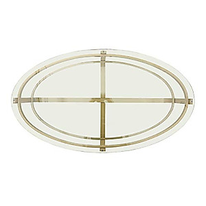 Christopher Knight Home Bell Tempered Glass Coffee Table | Round | Modern | Brass Finish, Clear