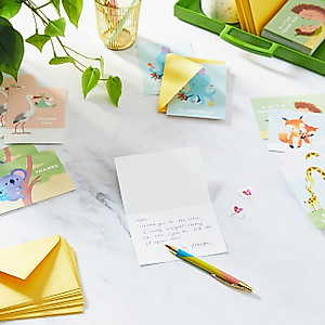 Hallmark Baby Shower Thank You Cards Assortment, Baby Animals (48 Cards and Envelopes—Stork, Giraffes, Koalas, Octopus, Fox, Hedgehogs)