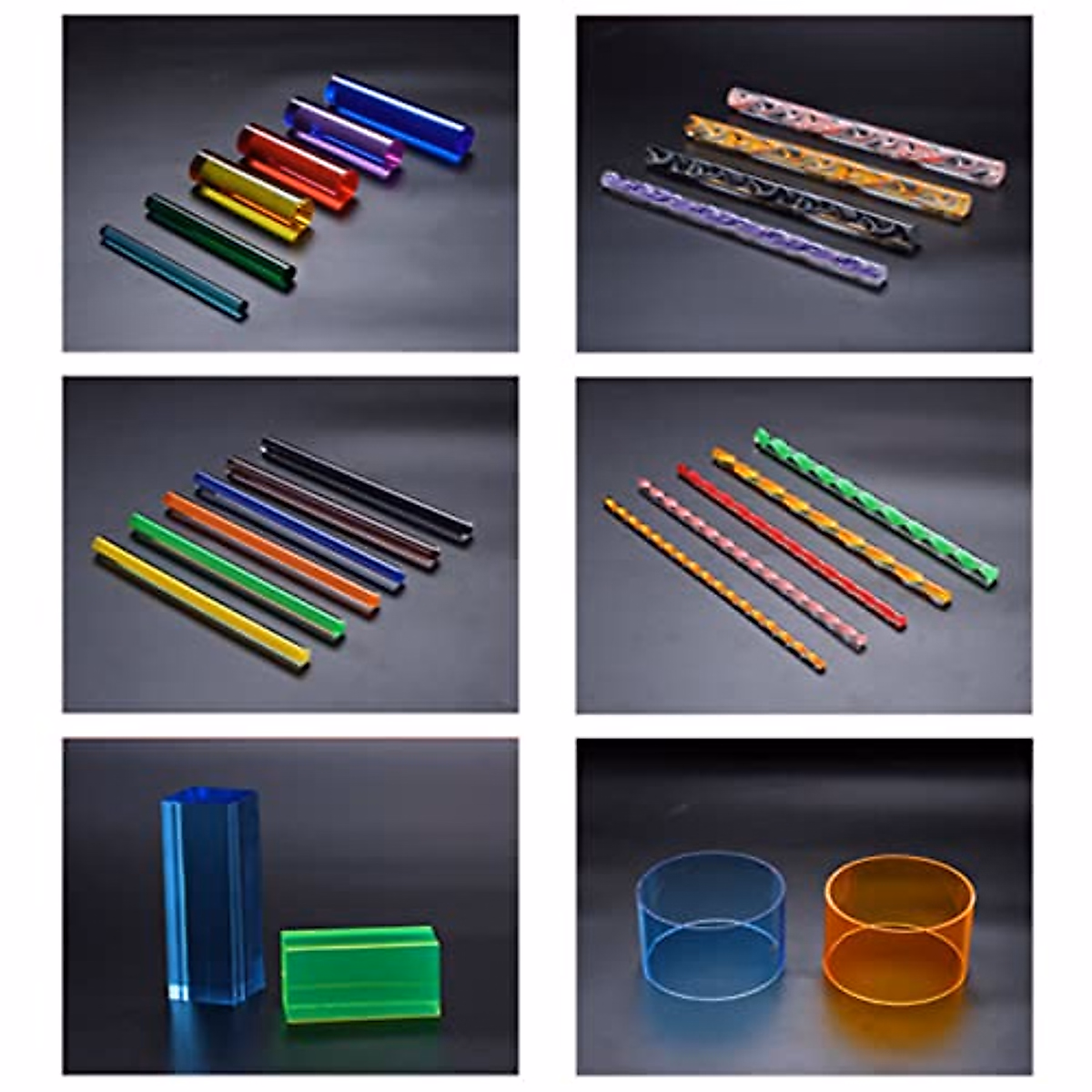 Fielect Light Blue Twisted Line Acrylic Round Rod Standard Plexiglas Tolerance Lightweight for DIY 12mm Diameter 250mm Height 1Pcs