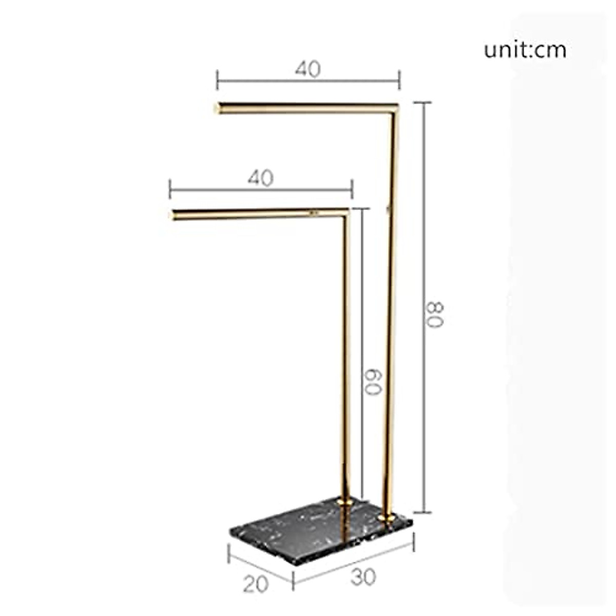 FCMLD Bathroom Floor Towel Rack Hotel Rack Stone Towel Rack Floor Bathtub Brass Towel Rack