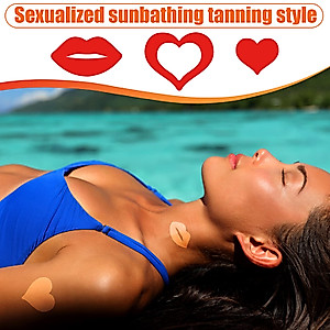 400 Pieces Tanning Bed Stickers for Body Heart Labels Stickers Body Stickers Perforated Self Adhesive Small Sun Tan Stickers for Tanning, 100 Pieces Per Roll, 1.2 x 0.8 Inches (Elegant Pattern)