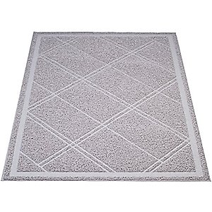 Amazon Basics Less-Mess Cat Litter Box Mat, 24 x 35 Inches, Grey
