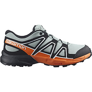Salomon Boy's Speedcross Trail Running Shoes, Wrought Iron/Black/Vibrant Orange, 3 Big Kid
