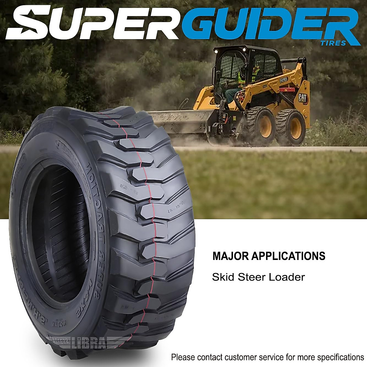 Set 2 New Heavy Duty 12-16.5 12x16.5 12 Ply Industrial Skid Steer Tire w/Rim Guard
