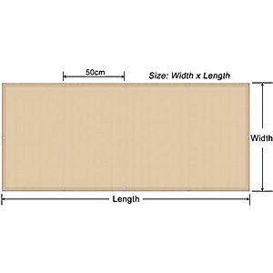 Fence Screen, Balcony Privacy Screen, Anti-Peeping Weatherproof HDPE, Garden Protective Screens, UV Resistant, with Cable Ties,Beige,0.65x8m
