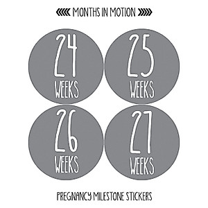 Months In Motion Weekly Pregnancy Growth Sticker | Week to Week Pregnant Expecting Photo Prop | Maternity Keepsake | Baby Bump | Weekly Stickers Photo (Set of 36 Stickers)