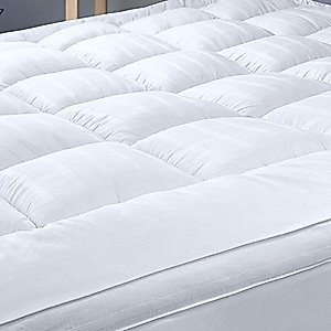Plush Extra Thick Short Queen Mattress Topper for RV Camper(60x75 Inches), Cooling & Soft Pillow Top Mattress Topper with Cotton Cover, Overfilled Mattress Pad Cover for Firm Mattress