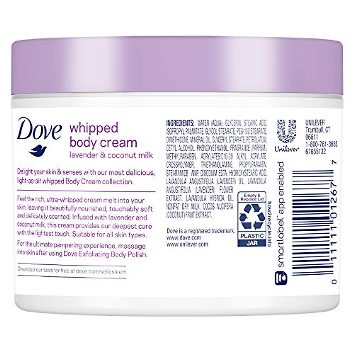 Dove Whipped Lavender and Coconut Milk Body Cream 10 oz