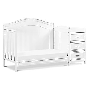 DaVinci Charlie 4-in-1 Convertible Crib and Changer Combo in White