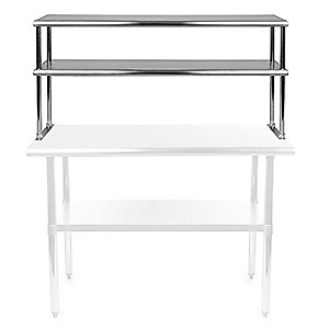 KPS Stainless Steel Double Overshelf for Prep Work Table 12 x 36 - NSF