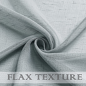 Spa Linen Sheer Curtain Panel Pairs 84 Inches Long with Grommets/Eyelets Rustic Window Treatment Drapery Sets for Living Room Bedroom Farmhouse, 54"x84", 2 Panels