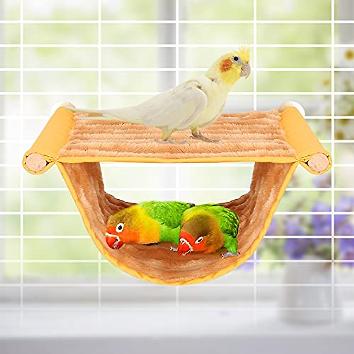 BWOGUE Winter Warm Bird Nest Bed Hanging Hammock Snuggle Hut Parrot House Tent Toy Bird Cage Perch for Parakeet Budgies Cockatiels Lovebird Cockatoo Finch Hamster Chinchilla Guinea Pig
