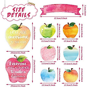 63 Pieces Paper Fruit Cutouts Bulletin Board Set, Watercolor Fruit Accent Cutouts Classroom Wall Decorations Motivational Fruit Calendar Decor Name Tags for Back To School, First Day of School