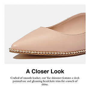 Coach Women's VAE Leather Skimmer Ballet Flat, Beechwood, 7