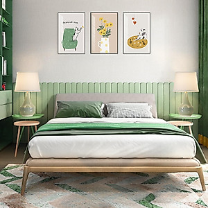 GyroVu Table Lamp Set of 2, 18.63” Ceramic Table Lamp Classic Beside Lamps Nightstand Lamp Modern Table Lamp for Living Room, Bedroom & Office Rocker Swtich Sage Green-LED Bulbs Included