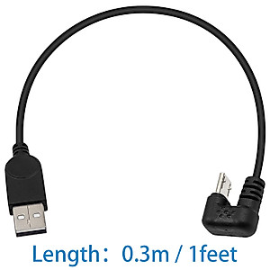 Poyiccot Micro USB Cable Android, 180 Degree Micro USB to USB 2.0 Cable, U Shaped Micro USB Charging Cable, USB to Micro USB Cable Short for ps4, Power Bank, Android Phone, 30cm