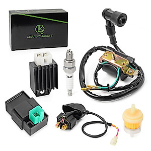 Ignition Coil Kit with 5 Pin AC CDI Box Voltage Regulator Rectifier Solenoid Relay & Spark Plug for Kazuma Meerkat 50cc Falcon 70cc 90cc 110cc Taotao Roketa Coolster 110CC ATV 3050B