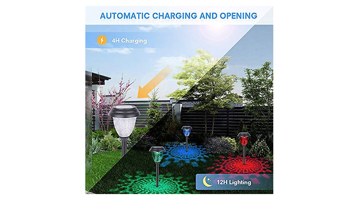 CIYOYO Solar Pathway Lights - Color Changing & Waterproof