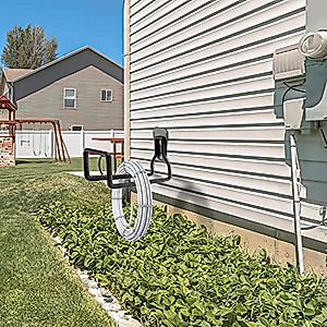 BAKEWAY Garden Hose Holder Wall Mount - Metal Hose Hanger Water Hose Holders for Outside, Heavy Duty Hose Hook Hose Reel for Water Hose, Expandable Hose, Extension Hose (100 FT)