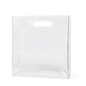 Tiwougel 11.02" Women Tote Bag,Transparent &Waterproof Plastic PVC Purse Handbag Clear-Medium Vertical