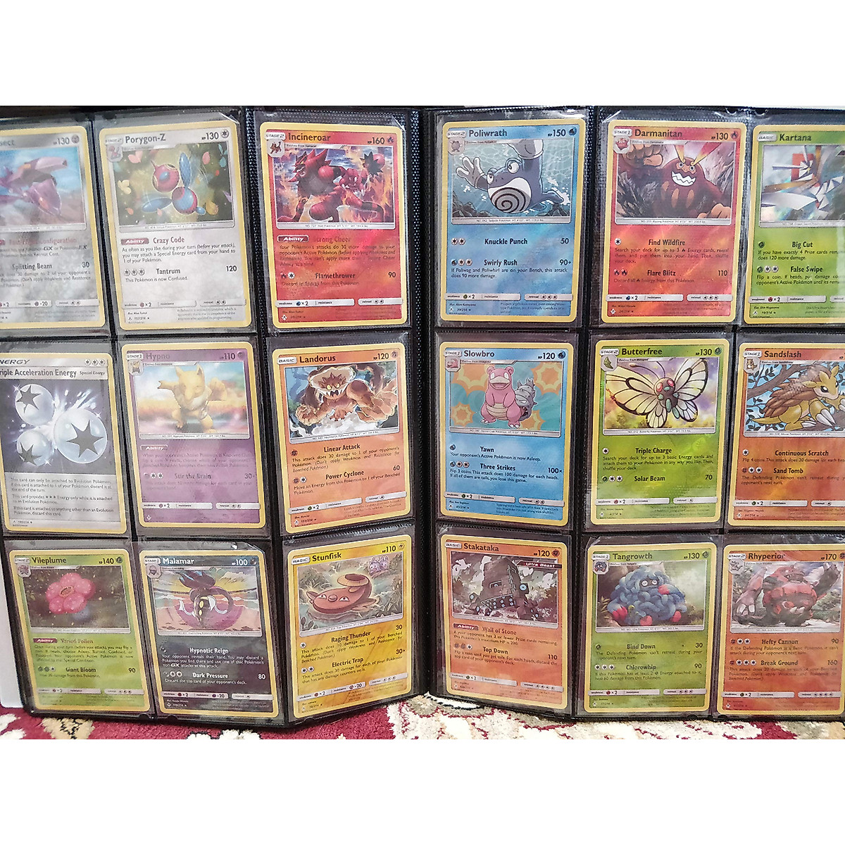 Pokemon 100+ Rainbow Rare Cards Binder Collection Includes 5 foils in Any Combination and at Least 1 of The Following Cards, EX and GX, FA, Secret Rare, Tag Team, Unified Minds