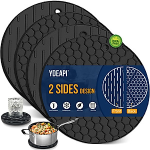 Ydeapi Trivets for Hot Dishes, Multi-Purpose Silicone Trivet, Heat Resistant Pot Holder, Hot Pads for Kitchen, Quartz Countertops, Hot Pots and Pans, 4 Pack