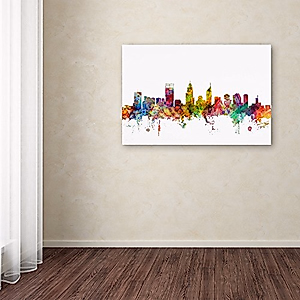 Perth Australia Skyline by Michael Tompsett, 30x47-Inch Canvas Wall Art