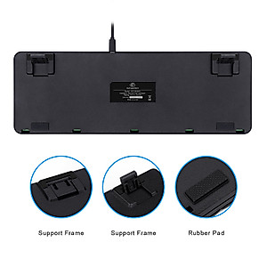 Mechanical Keyboard Wired 87 Keys RGB Gaming Keyboard Brown Switches LED-Backlit Mode Computer Game Keyboard for Office Gaming Gamer