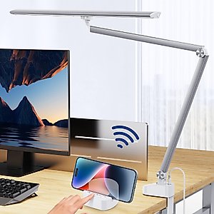 Kary Desk Lamps for Home Office with Remote, Swing Arm Tall Desk Lamp, Extra Bright Led Computer Desk Light, Eyes Protected Desktop Lights with Adjustable Lighting for Task, Drafting, Work, Architect