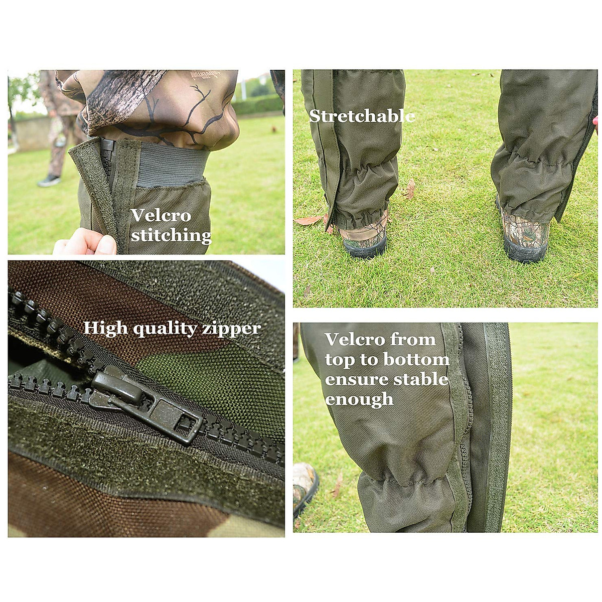 2 Pair Snake Gaiters Snake Boots Gaiters for Men Women Adjustable Waterproof Leg Gaiters for Hiking Hunting Trekking Trail Backpacking Snow Skiing Climbing Rattlesnake Snake Guards Snow Boot Gaiters…