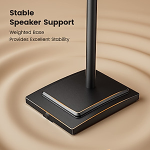 Perlegear Speaker Stands - Hight Adjustable Extend 22'' to 39'' for Satellite Speakers, Small Bookshelf Speaker Stands Holds 9 lbs, Stable with Weighted Base for Bose JBL Sony Vizio Yamaha