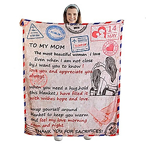 Inneroam Gifts for Mom, Mothers Birthday Gifts Blanket 50 * 60 inch Basket for Mom Self Care Women Gift Box to My Mom from Daughter Son Includes Bracelets Eye Mask Makeup Bag Mirror Jewelry Plate