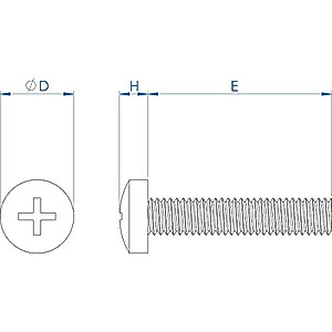 (100 pc) M4-0.7x16 mm Pan Head Phillips Machine Screws,18-8 Stainless Steel by Fullerkreg