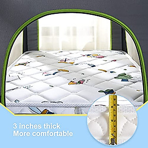 Foldable Pack and Play Mattress Topper Fits for Graco & Baby Trend &Pamo Babe Playard, Comfort and Breathable Pack N Play Mattresses Pad, Firmness Playard Mattress ，Premium Foam Playpen Mattresses