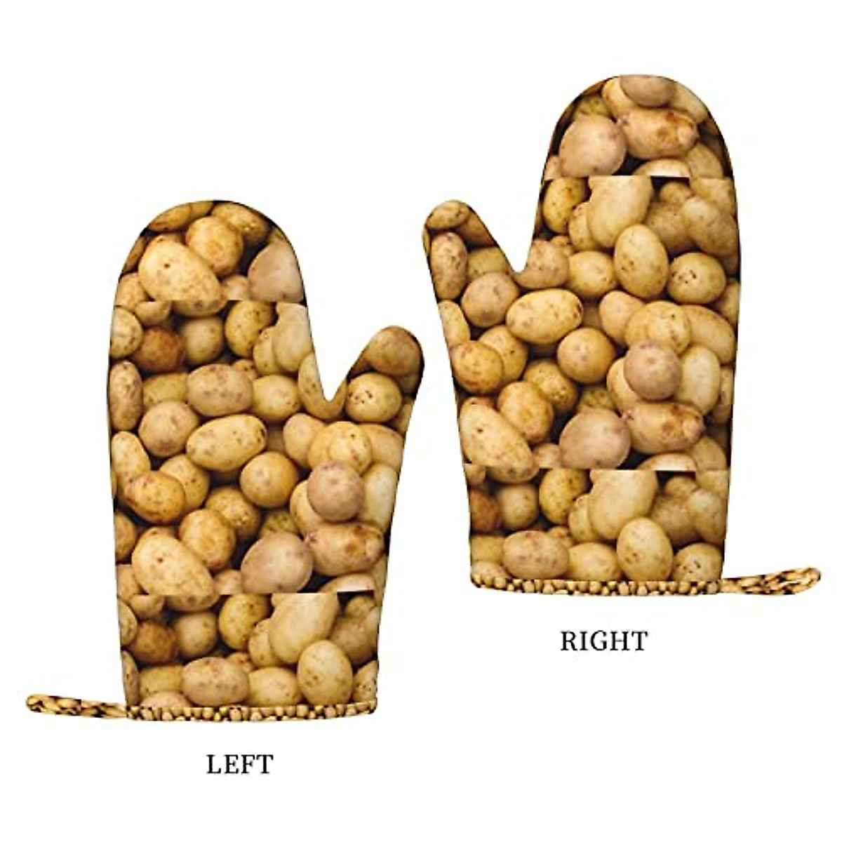 Garden Potatoes Silicone Padded Oven Gloves Silicone Non-Slip Cooking Gloves Grill Gloves Pot Holders for Cooking Baking Grilling