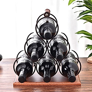 DLOETT Stacked Ring Wine Rack Wrought Iron Restaurant Decorative Wine Rack Wine Rack Wine Bottle Storage Rack
