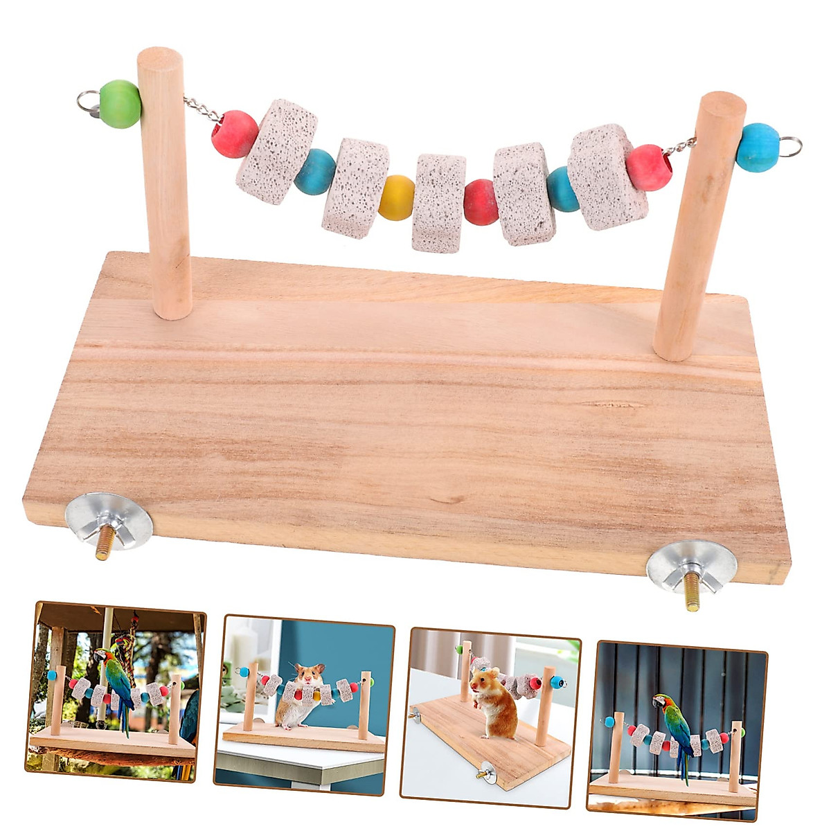 iplusmile 3pcs Chew Toys Parakeet Perch Bird Toy Wooden Bird Perch Parrot Perch Stands Bird Cage Stand Cage Bird Stand Parrot Chewing Toy Cage Bird Perch Cage Parrot Stand Parrot Swing Toy