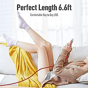 Micro USB Cable Android, BrexLink Micro USB to USB 2.0 Cable Nylon Braided Fast Charging Cable Compatible with Samsung, Kindle, Android Phones, Galaxy S7 Edge, Moto G5, PS4 (6.6ft+6.6ft, Red)