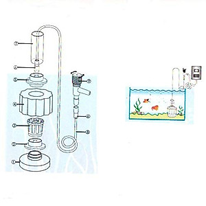 AQUANEAT Mini Sponge Filter,Aquarium Sponge Filter for Betta Fish Tank with Airline Tubing and Control Valve, up to 3Gal